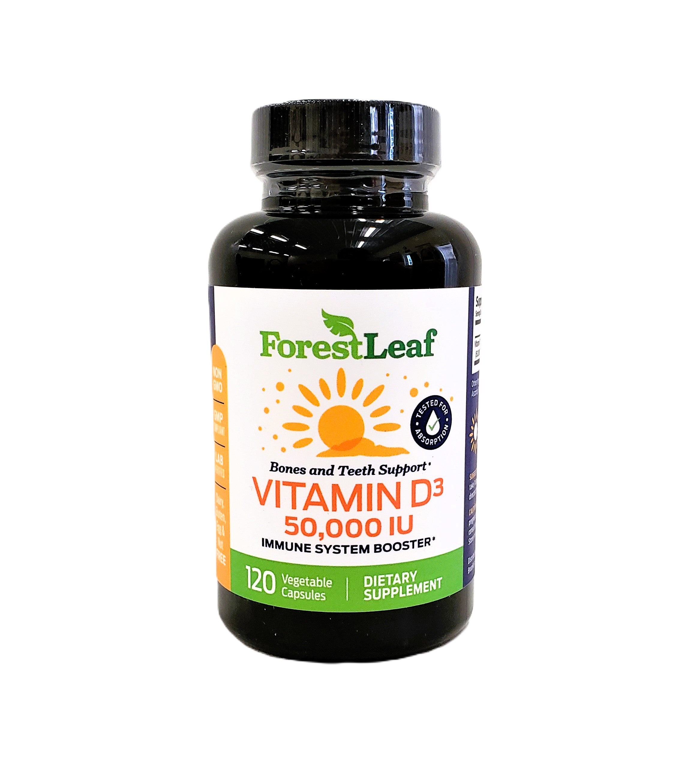 Vitamin D3 50,000 IU Weekly Supplement - 120 Vegetable Capsules ...